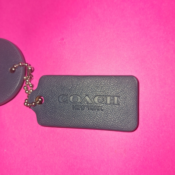 Coach | Other | Coach Mini Hang Tag Dark Blue Leather | Poshmark